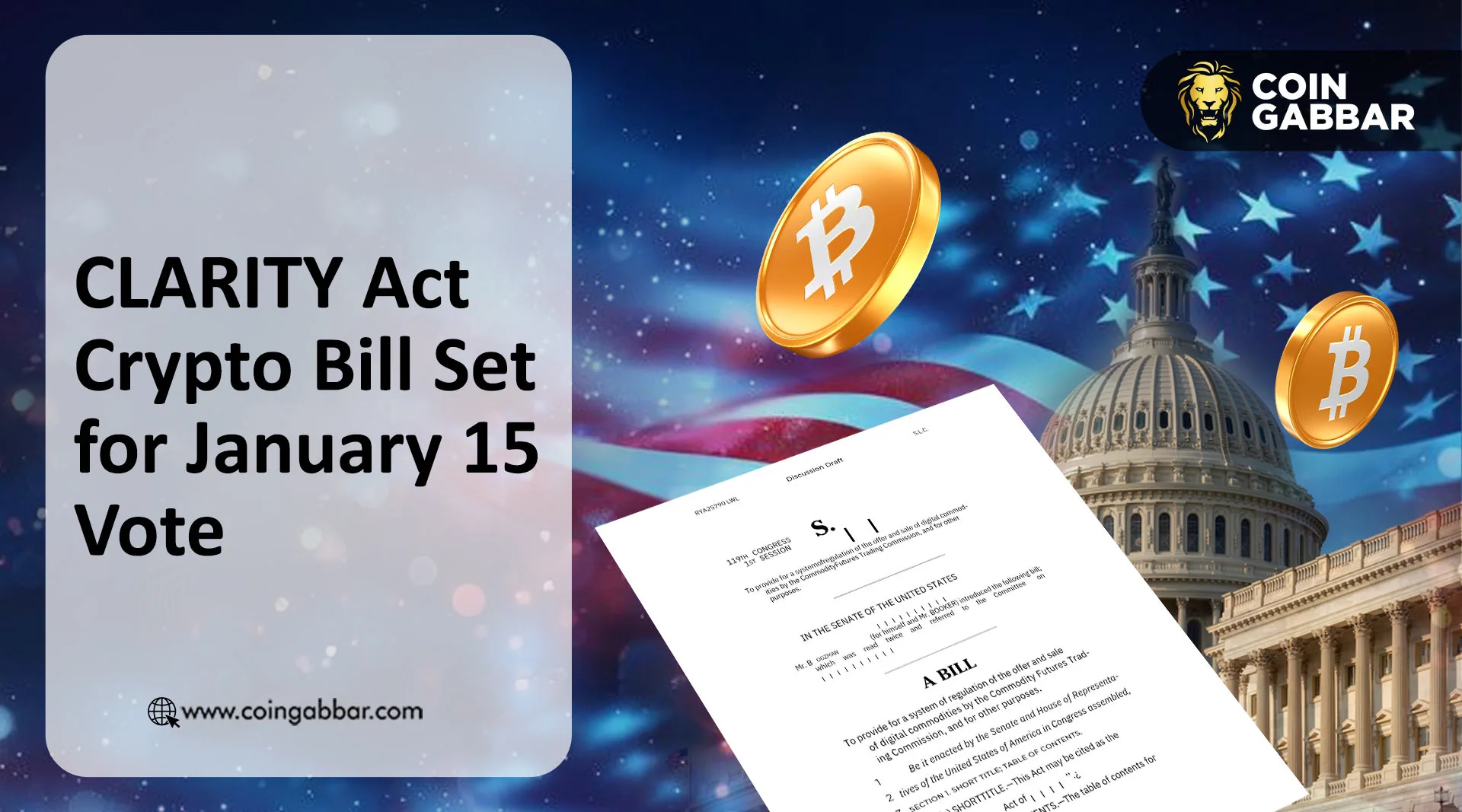 CLARITY Act Crypto Bill Vote Set for Jan 15 by U.S. Senate B...